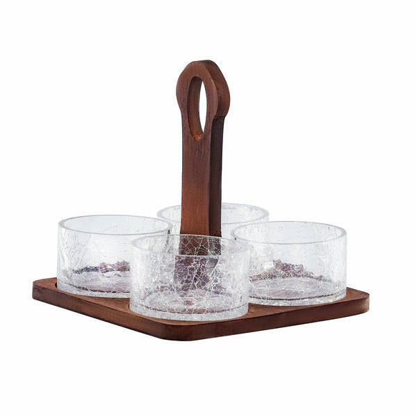 Nut Bowl Set with Wooden Holder, 4 Pieces – Sheffield egypt