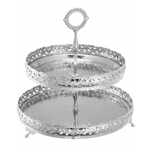 Queen Anne 2 Tier Cake Stand -23&28cm -Silver Plated – Sheffield egypt