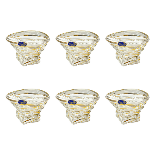 Bohemia Crystal Bowl Set, 6 Pieces -Gold – Sheffield egypt