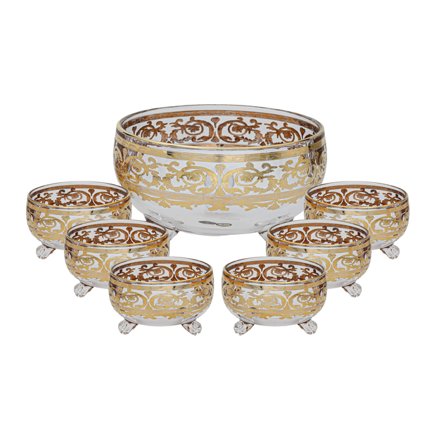 Bohemia Crystal Bowl Set, 7 Pieces -Gold – Sheffield egypt