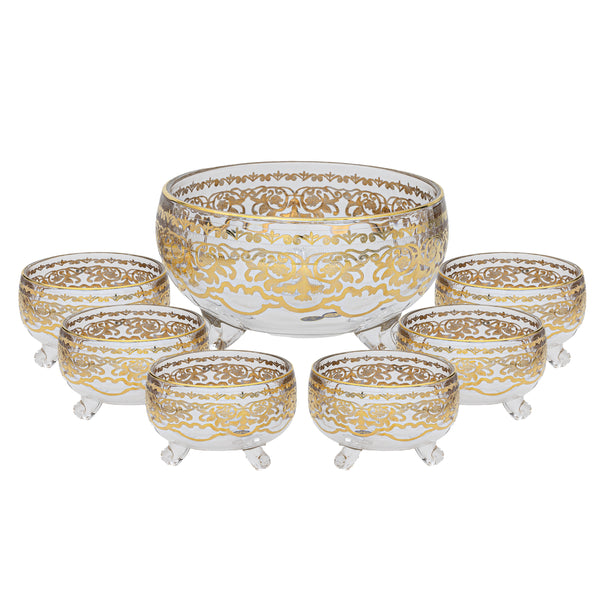 Bohemia Crystal Bowl Set, 7 Pieces -Gold – Sheffield egypt