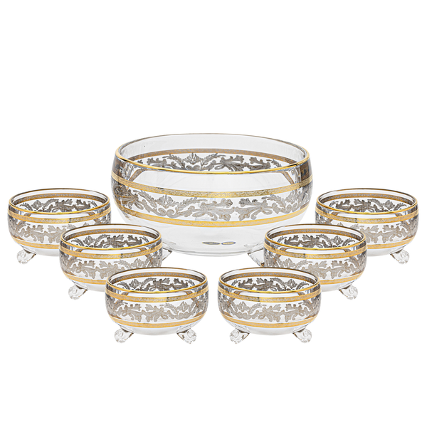 Bohemia Crystal Bowl Set, 7 Pieces -Gold & Silver – Sheffield egypt