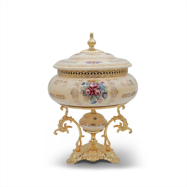 Limoge Rostema Potiche with Base -Beige & Gold -30x30x43 cm – Sheffield ...
