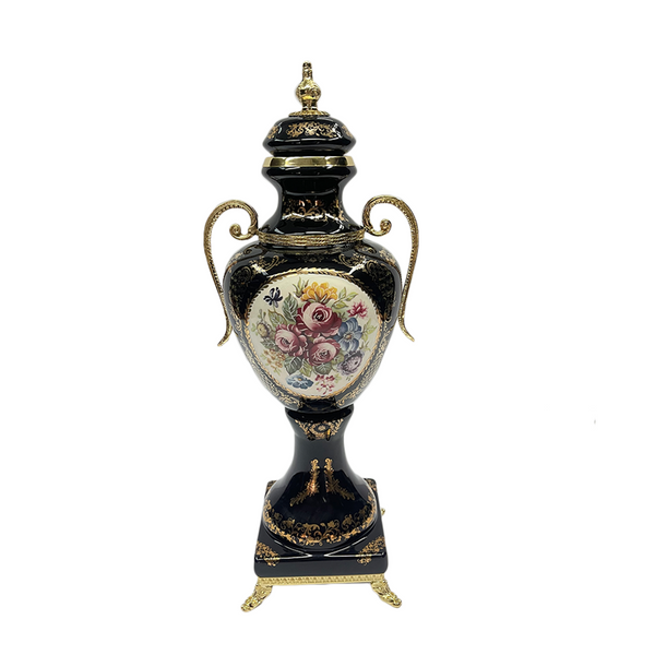Limoge Rostema Potiche with Legs & Gold Plated Handles -Cobalt Blue ...