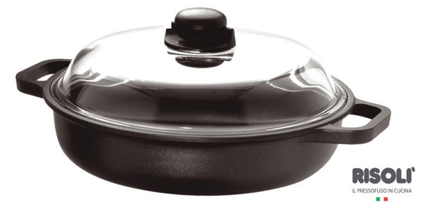 Risoli Black Pot with Glass Lid and Handles -28 cm – Sheffield egypt