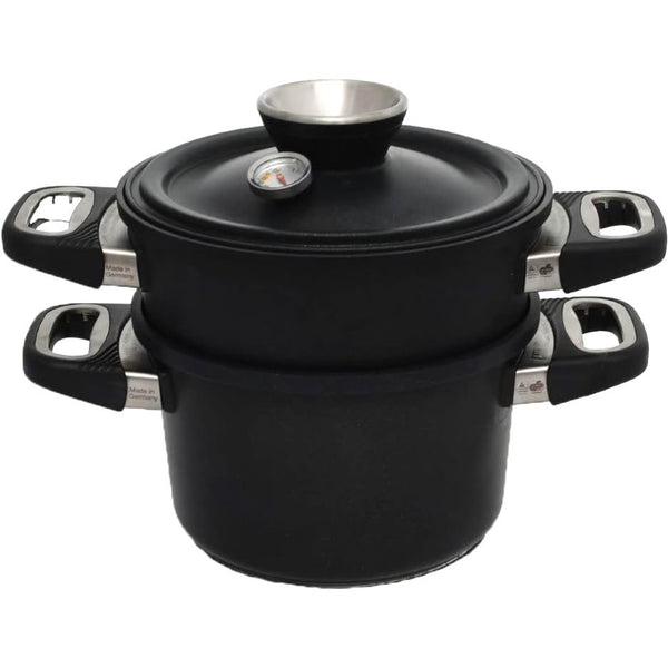 AMT Non-Stick Cooking Set with Steamer, 3 Pieces -Cast Aluminium -33x2 ...